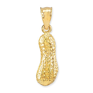 Trendy Necklaces 14k Yellow Gold Peanut Charm Pendant