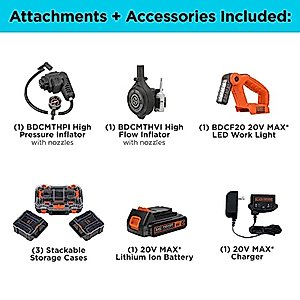 BLACK+DECKER MATRIX 20V MAX Power Tool Kit, Includes Cordless Drill, 8 Attachments and Storage Case (BDCDMT1208KITC1)