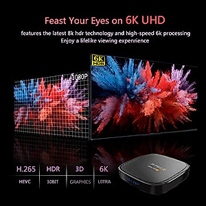 Android TV Box 10,0, X88 Pro Android TV Box 4GB RAM 64GB ROM, H616 Quad Core Cortex-A53 6K UHD 3D Dual-WiFi 2.4GHz/5.0GHz Ethernet 100M Bluetooth 5.0, Smart TV Box
