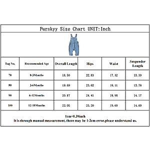 PURSKYY Baby Girls Overalls Jumpsuit Baby Denim Romper Outfits Infant Girls Jeans Jumper Bodysuit Newborn Jeans Overalls Baby Girls Bell Bottoms Playsuit, Blue, 6-12 Months