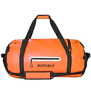 Buffalo Gear Drybag 80L Waterproof Duffel Dry Bag Heavy Duty Duffle Travel Bag for Kayaking, Rafting, Boating, Fishing,Camping, Orange