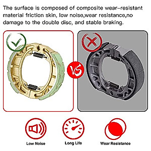 GREHUA Upgrade CG125 105mm Drum Brake Shoe Pad Green Chain Tensioner Adjuster Kit for 212cc 196cc 6.5hp CT200U-EX BT200X CT200U Trail Massimo MB200 Baja Warrior MB165 CRF70 Mini Bike Parts Motorsports