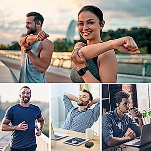 Small Bluetooth Headphones Behind The Head,Wrap Around Head Headphones with Microphone, Sports Wireless Sweatproof Headset, Foldable & Carrying Case