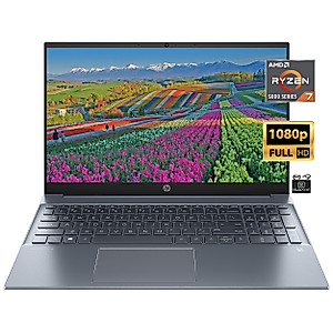 2022 Flagship HP Pavilion 15.6" FHD 1080P IPS Laptop, 8-Core AMD Ryzen 7-5700U (Upto 4.3GHz, Beat i7-1180G7), 16GB RAM, 512GB SSD, Webcam, WiFi 6, Long Hour Battery, Audio B&O, Win11+Accessory
