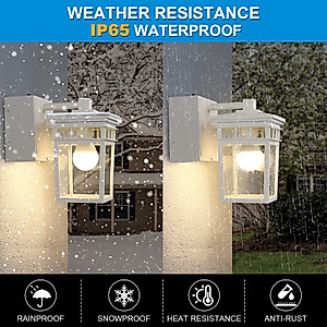 Outdoor Porch Light with GFCI Outlet Built in, Dusk to Dawn Outdoor Wall Lantern with Outlet, Waterproof Anti-Rust Exterior Light Fixture Outside Lights for House Garage Patio, Bulb Included (White)