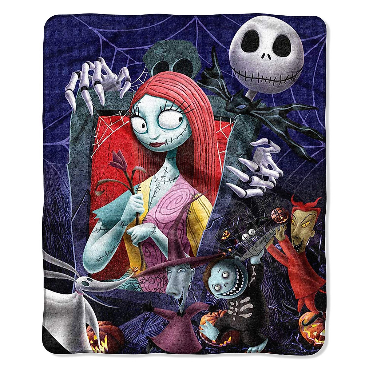Disney Nightmare Before Christmas Jack Skellington Sally and The Gang Silk Touch Throw Blanket 50" x60" (127cm x 152cm)