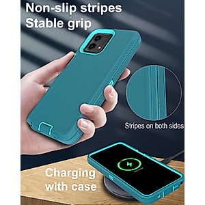 Aliruke for Motorola Moto G Stylus 5G(2023) Phone Case, with Screen Protector, Dust-Proof Port Cover, Full-Body Non-Slip Silicone Rubber Covered, Military Grade Drop-Proof Shockproof, Mint/Teal