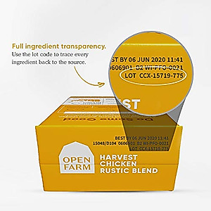 Open Farm Harvest Chicken Rustic Blend Wet Cat Food, Complete Meal or Food Topper with Responsibly Sourced Meat and Superfoods Without Artificial Flavors or Preservatives, 5.5 oz, Pack of 12 Boxes