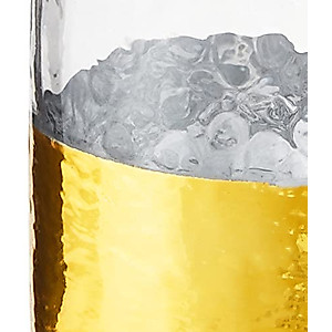 Mud Pie GOLD HAMMERED GLASS PITCHER, 51 oz