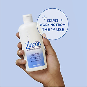ZINCON Medicated Dandruff Shampoo, for Dry, Itchy Scalp Care & Anti-Dandruff with Immediate Soothing Relief - 8 Fl Oz