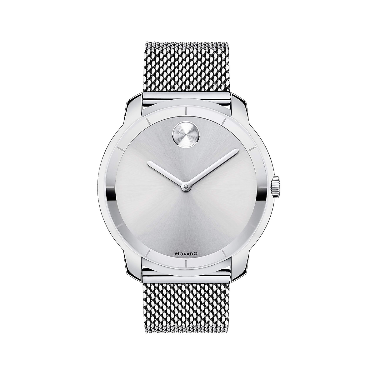 Movado Men's BOLD Thin Stainless Steel Watch with a Printed Index Dial, Silver (Model 3600260)