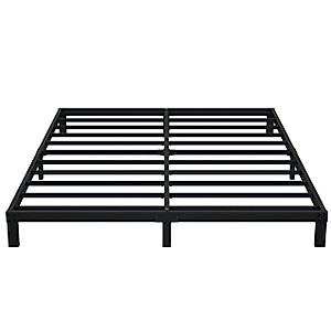 Upcanso 7 Inch King Bed Frame No Box Spring Need, Low Profile Metal Platform King Size Bed Frame, Heavy Duty Support Bedframes King, Easy Assembly