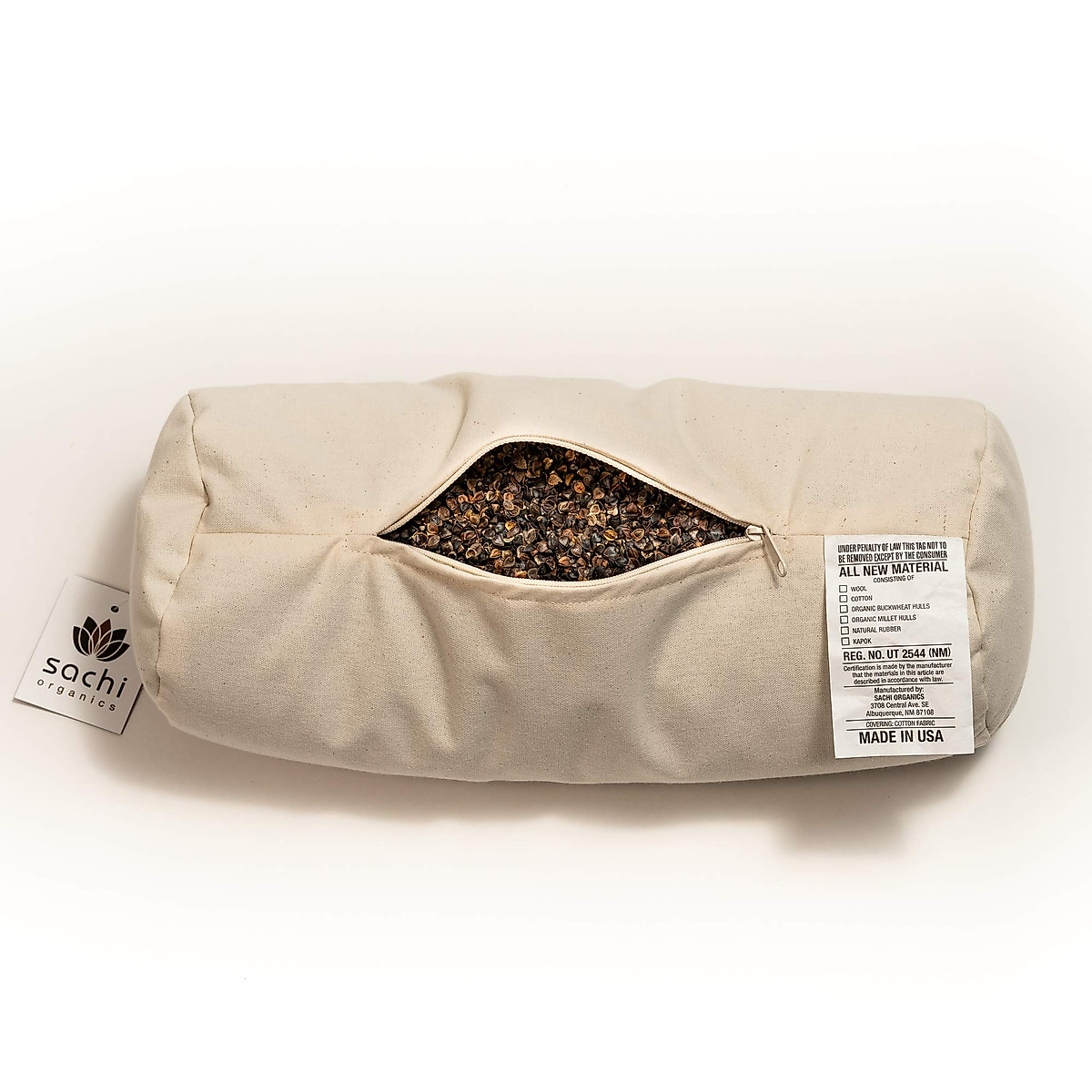 Sachi Organics Buckwheat Cylinder Neck Pillow