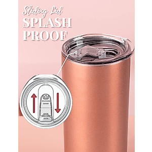 Onebttl Bridesmaid Gifts, Insulated Stainless Steel Tumblers with Lids and Straws, Maid of Honor Proposal Gifts, Bride Tribe, Bridal Party Gifts, 20 oz, Rose gold - Maid of Honor