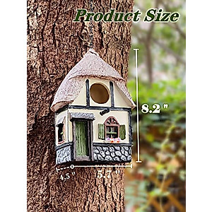 SUQEFAN Resin Bird House,Water Proof，Sun-Proof，Gifts for Bird Lovers,Garden Decorations，Gardening Gifts