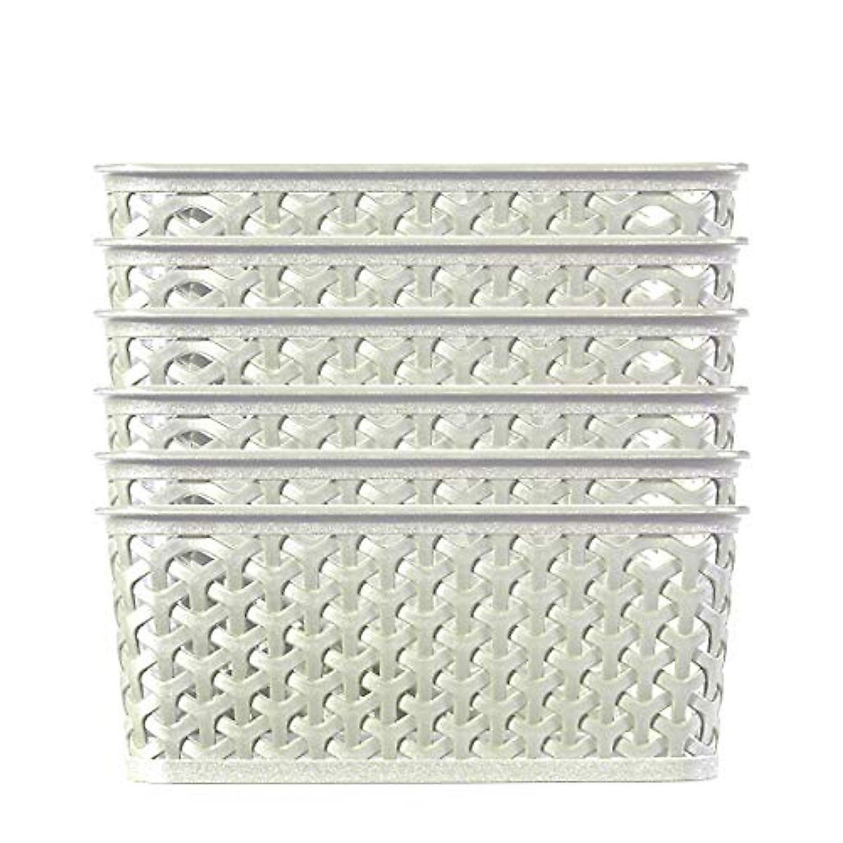 Curver My Style Large Rectangular Storage Basket, Vintage White, 18 Litre