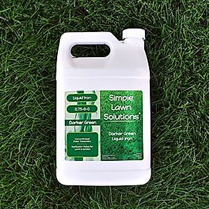 Simple Lawn Solutions - Liquid Iron Fertilizer Darker Green - Chelated Micronutrients - Concentrated Spray Booster for Turf Grass, Indoor Plants and Outdoor Garden (1 Gallon)
