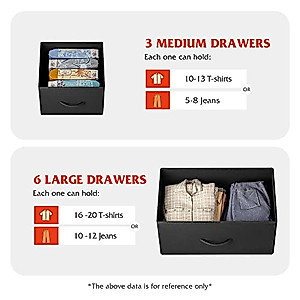 WLIVE 9-Drawer Dresser, Fabric Storage Tower for Bedroom, Hallway, Nursery, Closets, Tall Chest Organizer Unit with Textured Print Fabric Bins, Steel Frame, Wood Top, Easy Pull Handle, Charcoal Black