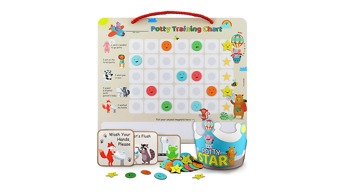 Animal Potty Training Chart for Toddlers Boys & Girls | Fun Rewards Sticker