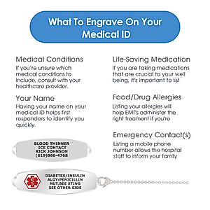 Divoti Custom Engraved Medical Alert Bracelets for Women, Stainless Steel Medical Bracelet, Medical ID Bracelet w/Free Engraving – Angel Wing Tag w/Handmade Byzantine-Red-8.0"