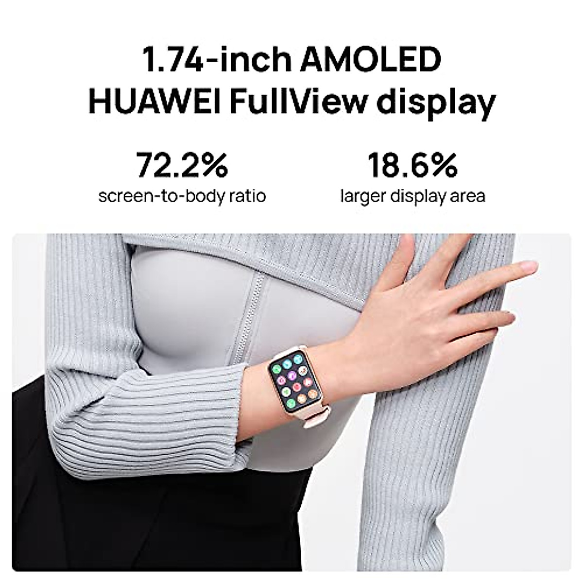 HUAWEI Watch FIT 2 Smartwatch, 1.74-inch Display, Bluetooth Calling, Up to 10 Days Battery Life, Quick-Workout Animations - (Blue)