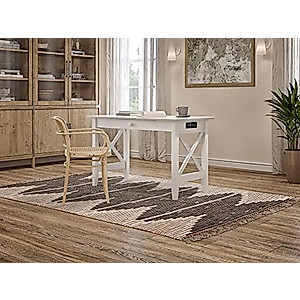 AFI 48" Solid Wood Writing Desk - Sturdy X Design - Home Office Desk with Drawer, Laptop Computer Work Study Table with USB Charger White