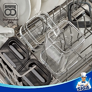 MR.SIGA 4 Pack Airtight Food Storage Container Set, BPA Free Kitchen Pantry Organization Canisters, One-Handed Airtight Cereal Snack Candy Storage Containers, 1 L / 34oz, Medium, Black