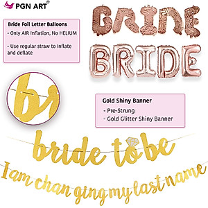 PGNART Bachelorette Party Decoration - Rose Gold Bridal Shower Decorations, Bride to be Party Decor and Supplies Kit, Bride Balloons, Bride to Be Sash, Ring, Banner, Backdrop Garland Tassel