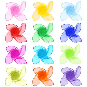 Jmkcoz 12pcs Square Juggling Silk Dance Scarves Magic Tricks Performance Props Accessories Movement Scarves Rhythm Band Scarf 24 Inches 12 Colors