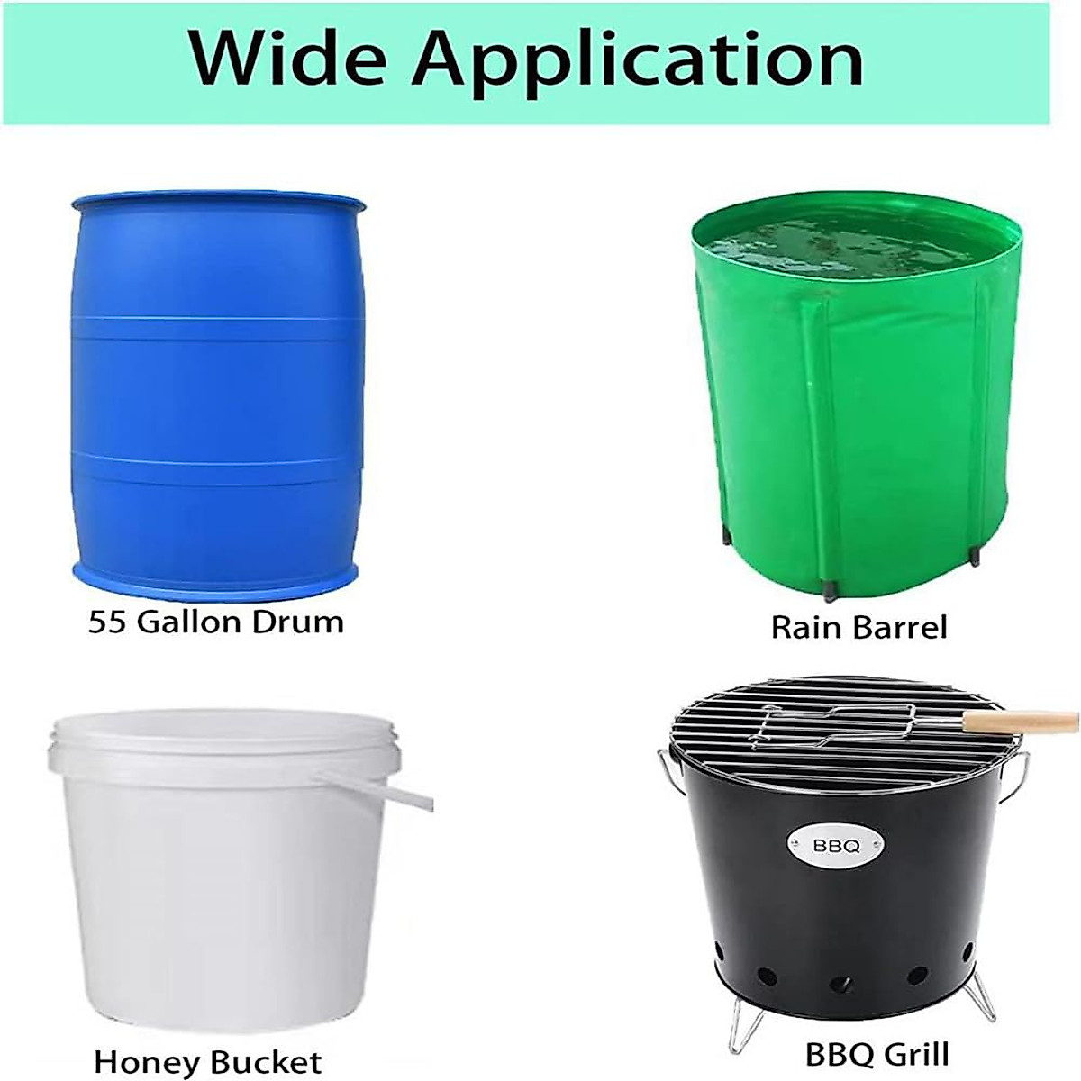 GANAZONO Bucket Lid Water Can Trash Can Lid Lock Can Covers Bucket Cover Storage Tank Cover Outdoor Barrel Cover Sofa Cover Oxford Cloth Black Complex Trash Can Cover Outdoor Tank Cover