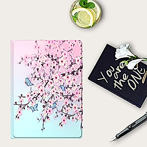 USTY Samsung Galaxy Tab A 10.1 Case 2019 SM-T510 - Slim Shell Lightweight Premium PU Leather Folio Stand Case Protective Cover for Samsung Galaxy Tab A 10.1 Inch Tablet, Cherry Blossom