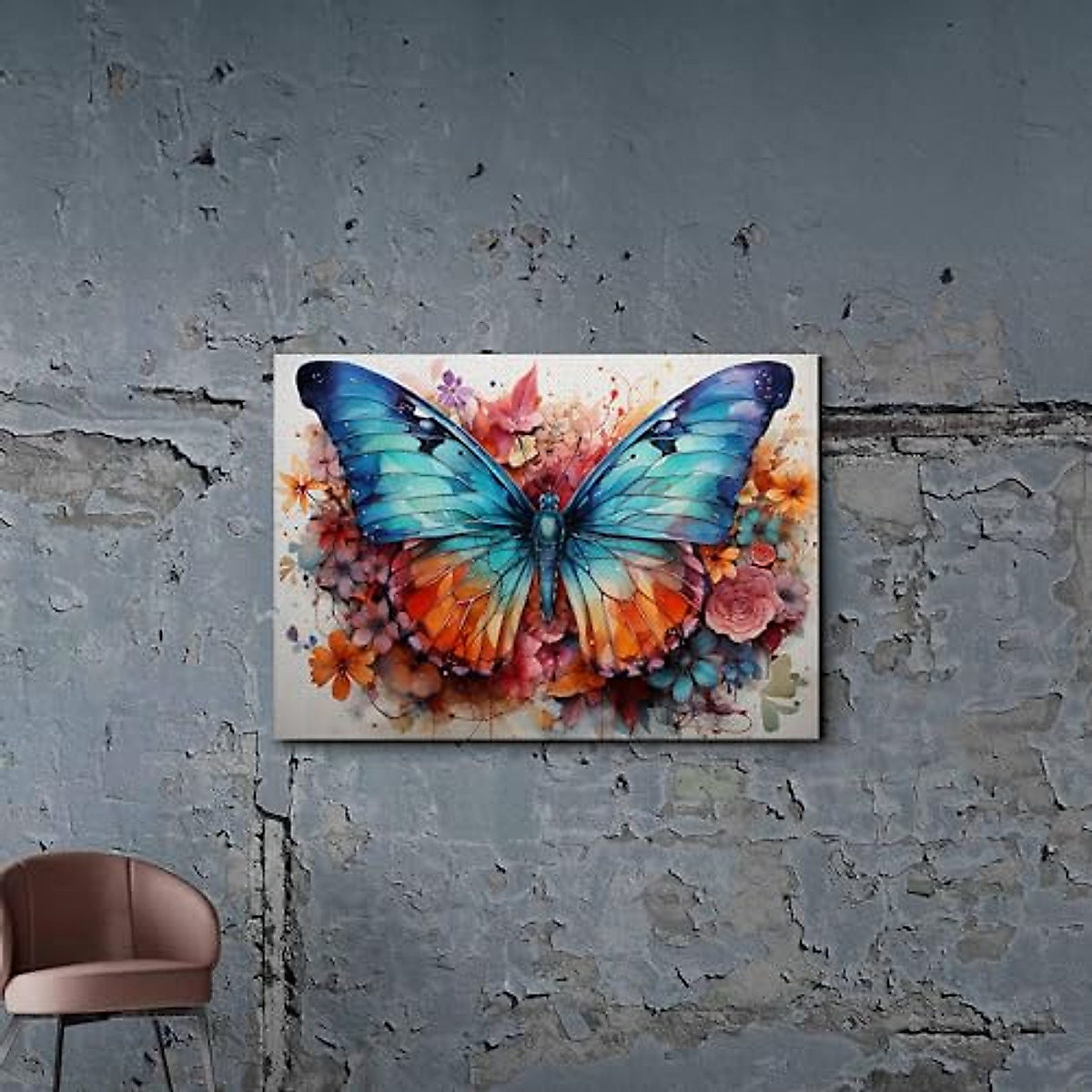 Abstract Painting Buy Canvas Wall Art, Butterfly Painting Art, Butterfly canvas, bedroom Butterfly wall art,Watercolor abstract Butterfly canvas painting