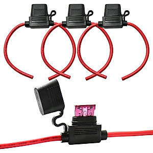MuHize 10 Gauge Inline Fuse Holder - Heavy Duty 10 AWG Waterproof Add a Circuit Fuse Holder, Standard APR ATO ATC Fuse Holder with 40AMP Standard Fuses(3 Pack)
