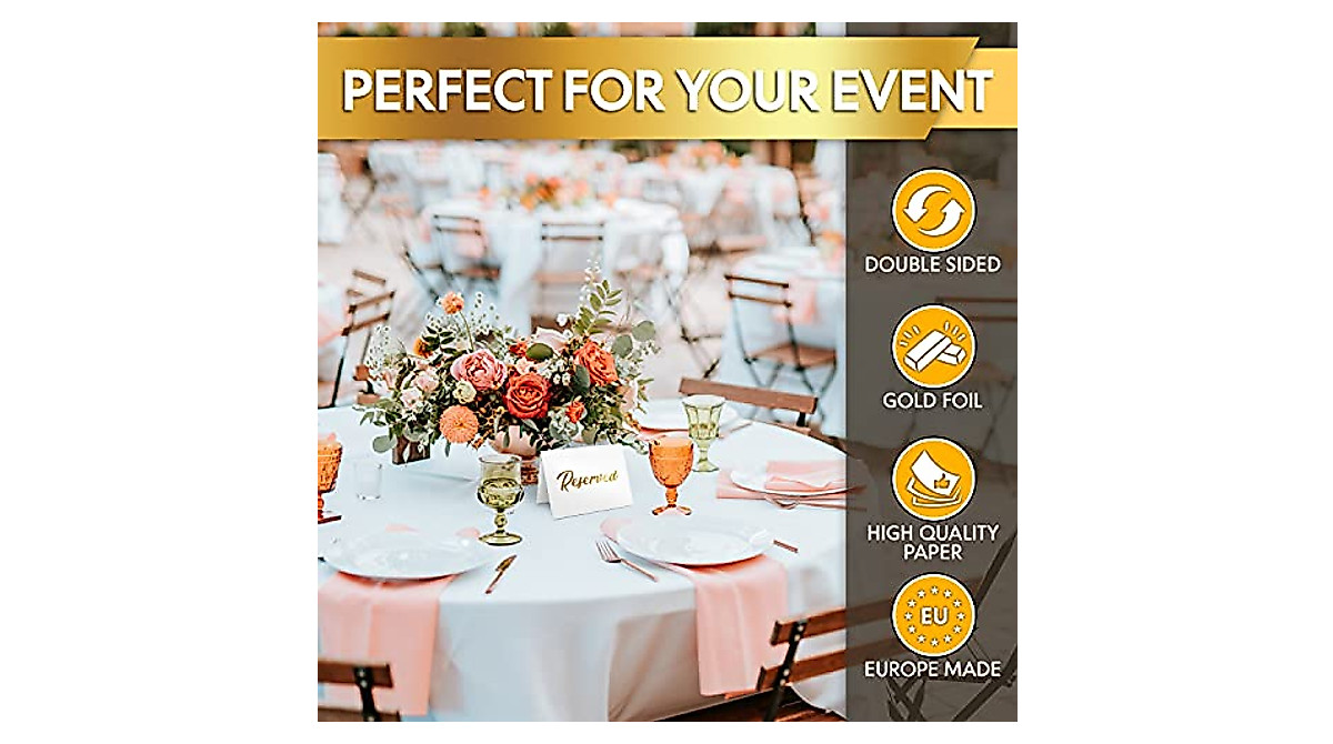 Elegant Gold Reserved Table Signs for Any Event