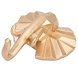 Yosoo Elephant Hook Wall Hanger, Gold Resin Hook Unique Elephant Head Design, Coat Hat Hook European Style Animal Shaped Decorative Gift for Bathroom