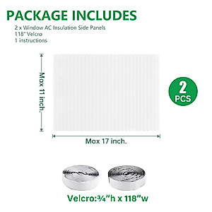 Window Air Conditioner,Side Insulated Foam Panel, Summer/Winter Heat and Draft Insulating,Two-Piece Panels Window Seal 02 (WHITE)