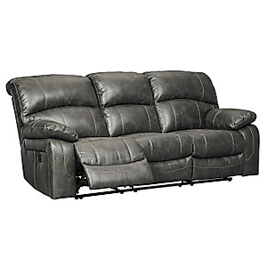 Signature Design by Ashley Dunwell Adjustable Power Rocker Reclining Sofa with USB Charging, Gray