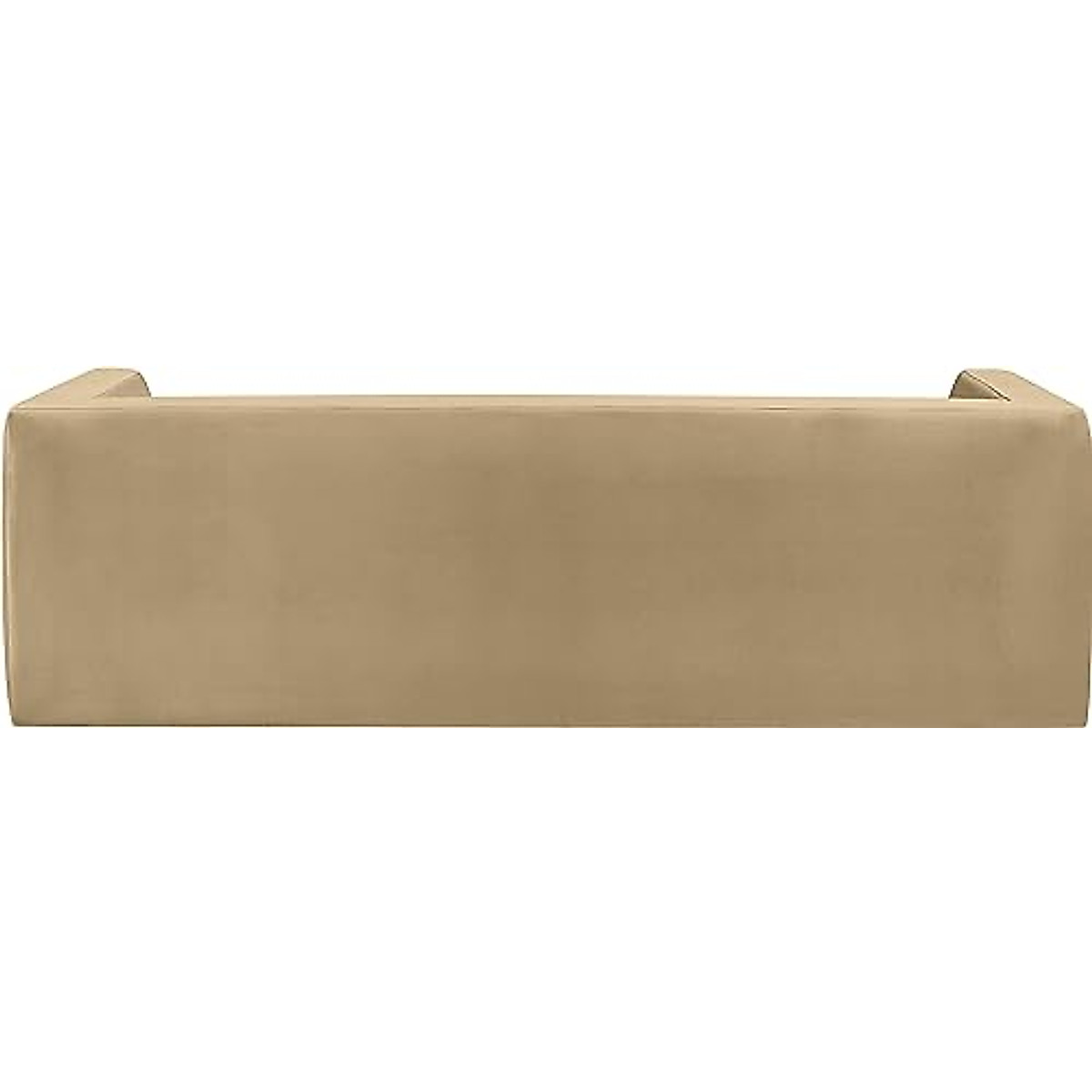 Meridian Furniture 665Camel-S Henson Collection Modern | Contemporary Velvet Upholstered Sofa with Soft Camel Velvet, Solid Wood Frame, 89.5" W x 34.5" D x 28" H, Camel