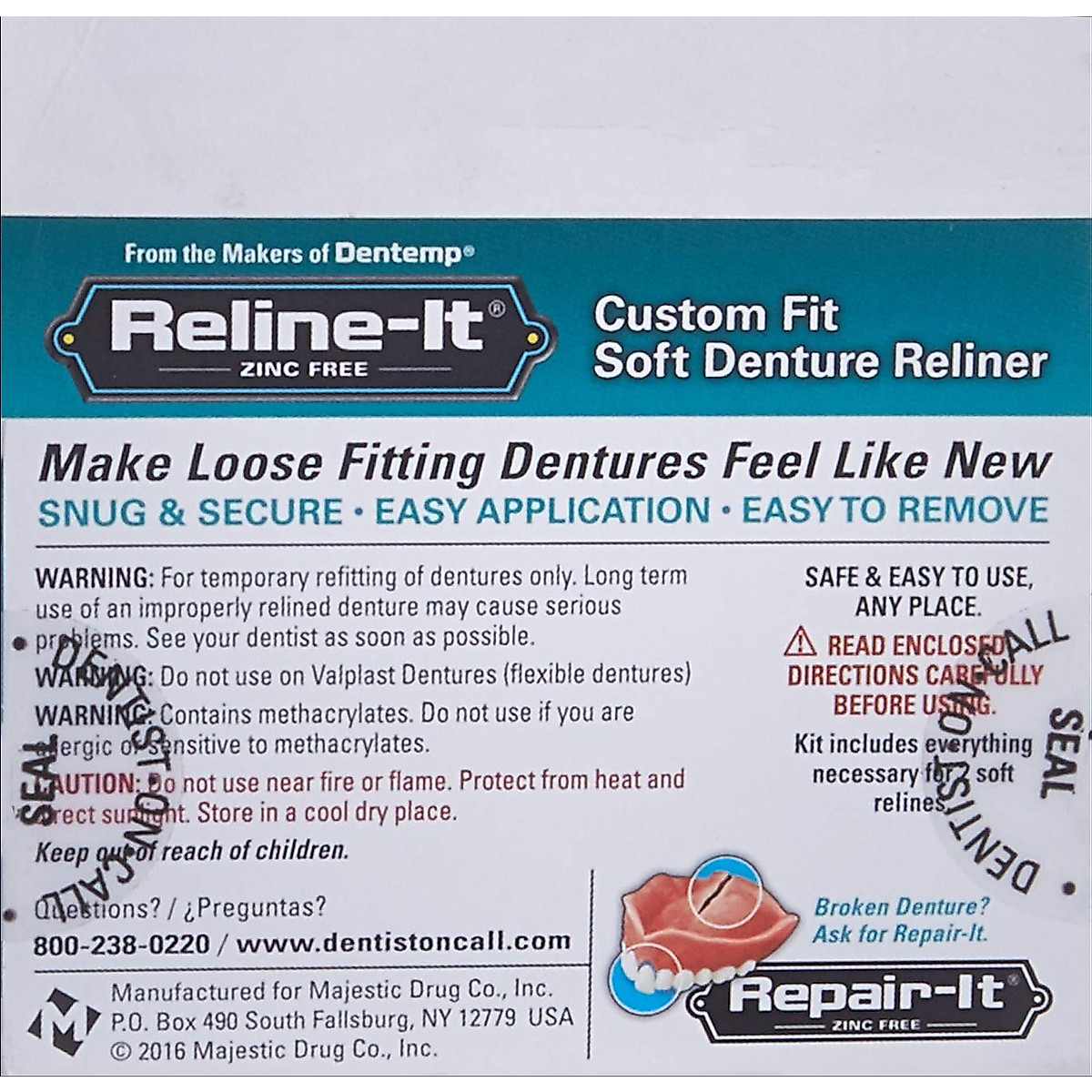 D.O.C. Reline-It Advanced Denture Reliner Kit