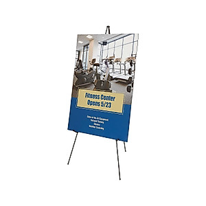 Quartet Instant Easel 63” Stand, Powder Coated Steel Material, Collapsible, Portable Display Stand for Posters, Signs, and Art, Tripod for Home and Office (29E)