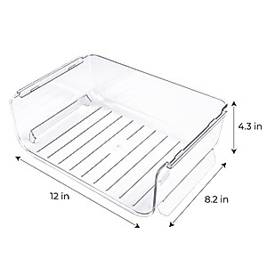 Smart Design Bottle Holder - Holds 750 mL - BPA Free Plastic - for Shakers, Stainless Steel, Wine, Refrigerator - Kitchen - 12 x 4.3 Inch - Clear