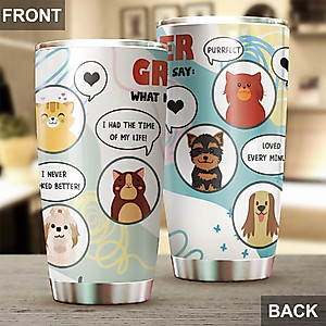 MEDROC Pet Groomer Tumbler Stainless Steel 20oz, What My Customers Say Funny Dog Groomer Gift For Birthday Christmas, Dog Groomer Gifts For Women Men Coworker Staff, Dog Groomer Tumbler Wrap
