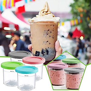 Seife 4Pcs Ice Cream Pints Cup for Ninja for NC299AM C300S Series Reusable Can Store Ice Cream Gelato