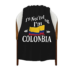 I'm Not Yelling I'm Colombia Colombian Flag Ultra Soft Ultra-Fine Wool Linen Blanket Sofa Bed Women Men
