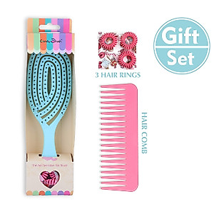CANDYBRUSH Wet Brush Detangling Hair Brush Large Maze Style Detangler Hair Brush Ultra-Soft Bristles Vented Design For Curly Straight Women Men Kids Toddlers Wet and Dry Hair Blue
