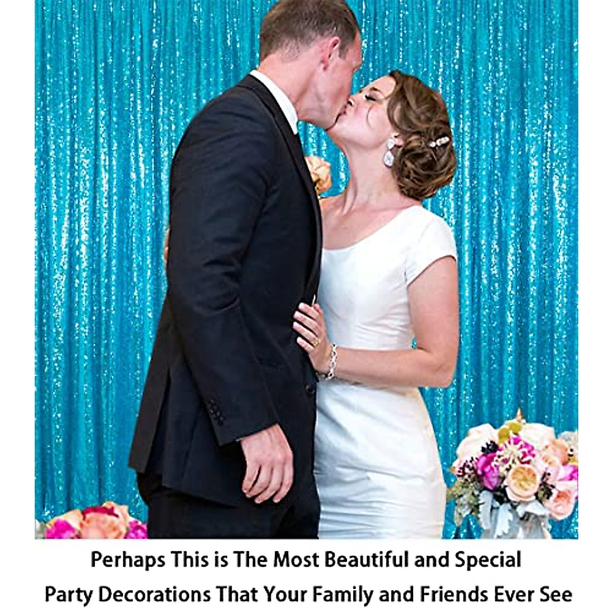 Wedding Backdrop Curtains 4x10ft Turquoise Sequin Backdrop Sequin Curtains Party Backdrop Photography Backdrop Christmas Backdrop Curtains Birthday Background