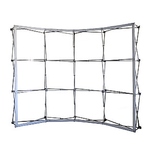 BannerBuzz, Fabric Pop Up Curved Display, Graphic with Hardware, 230 GSM, Polyester Fabric, 17 mm Pole Diameter, 1.4 mm Thick Pole, 1440 DPI Dye Sublimation Printing (10' x 8')