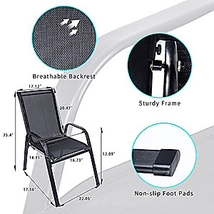 Vipush Patio Bistro Set, 3 Piece Outdoor Patio Furniture Set, Patio Table and Chairs Indoor Conversation Set for Backyard Porch Poolside Lawn, Black