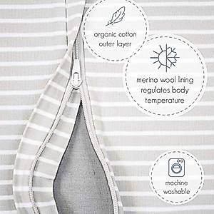 Woolino 4 Season Baby Sleep Bag or Sack with Feet Opening, Merino Wool, 3-4T, Rainbow