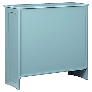 Signature Design by Ashley Nalinwood Modern Accent Cabinet with Lattice Doors, Teal Blue